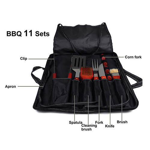 11 Piece Wooden BBQ set,BBQ Tool & Kitchenware