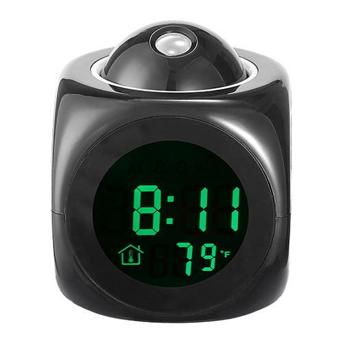 LCD Projection Alarm Clock Battery Powered with Voice Broadcast ...
