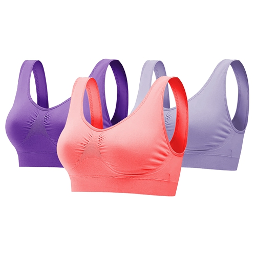 3 Pack Sport Bras For Women Seamless Wire-free Bra Light Support Tank ...