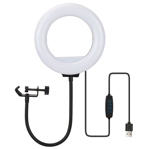 Clip On LED Ring Light USB Selfie Clamp Ring Light with 3 Color 10 ...