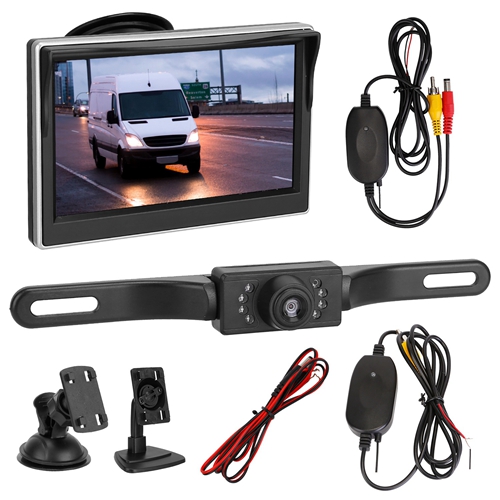 5in Screen Backup Camera Monitor Kit IP68 Waterproof Car Rear View ...