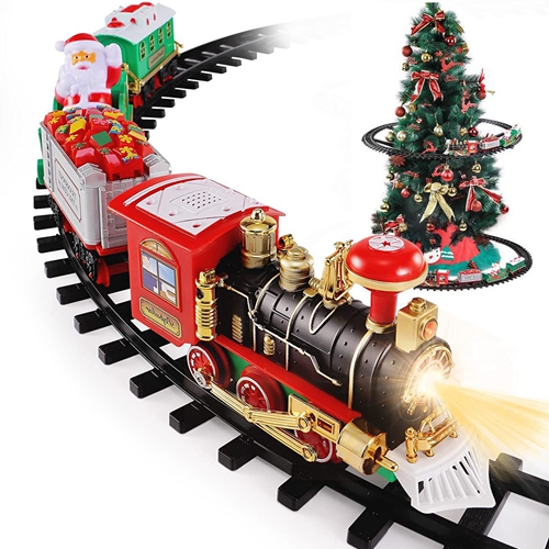 Electric Train Set Kid Toy Xmas Steam Train Kit Tree Surround Track ...
