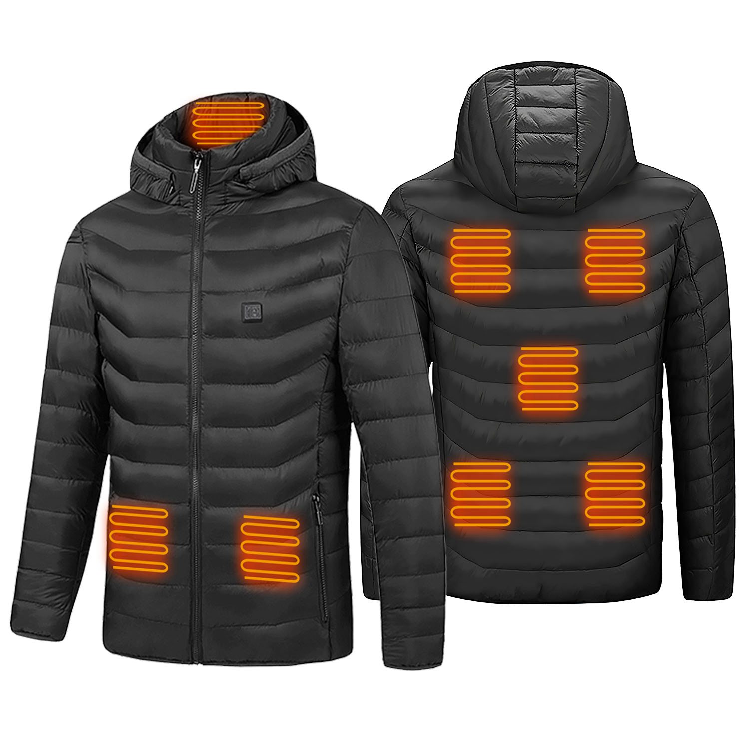 Heated Jacket Electric Heating Coat Lightweight Winter Hooded Jacket ...