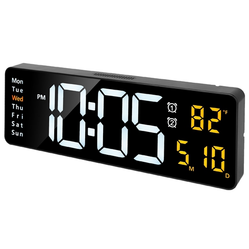 15.7in LED Digital Wall Clock with Remote Control 10 Level Brightness 3 ...