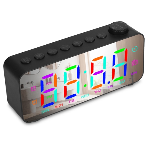 RGB Color LED Digital Alarm Clock Electric Alarm Clock with 8 Alarm ...