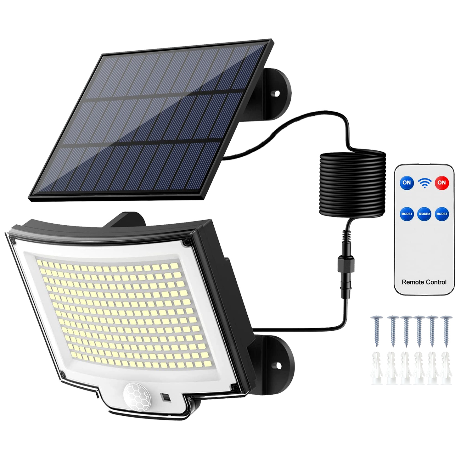 Solar Powered Flood Light Solar IP65 Waterproof Motion Sensor Wall Lamp ...
