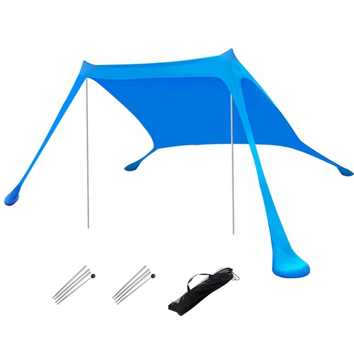 9.8x9.8FT Foldable Beach Canopy Tent Collapsible Shade Sail Sun ...