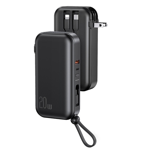 10000mAh Portable Charger with US Plug 3 Inbuilt Cables PD20W QC18W ...