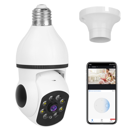E27 WiFi Bulb Camera 1080P FHD WiFi IP Pan Tilt Security Surveillance ...