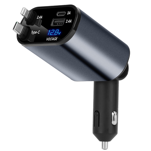 100W 4 In 1 Fast Car Charger USB C Car Charger 180ºAdjustable Car Phone ...