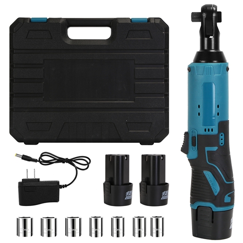 3/8” Cordless Electric Ratchet Wrench Set Right Angle Wrench with 2Pcs ...