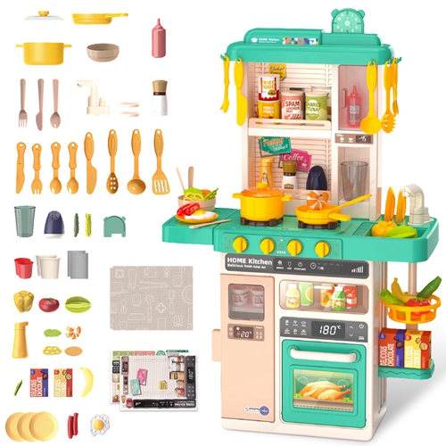 Kids Kitchen Play Set Interactive Pretend Kitchen Toys Cookware Play ...