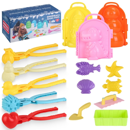 15Pcs Winter Snowball Tool Kit Kids Snow Molds Outdoor Snow Beach Toys ...