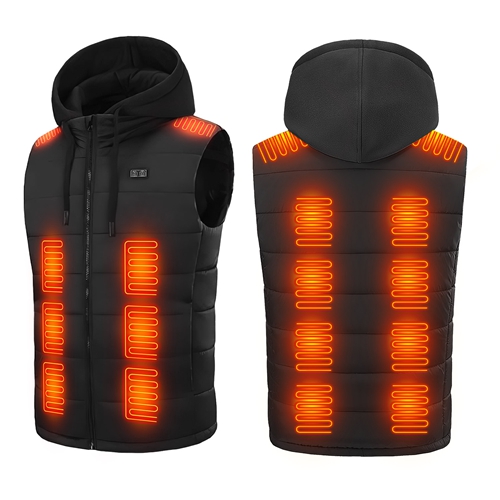 Winter Heated Vest For Men and Women with Detachable Hood 3 Heating ...