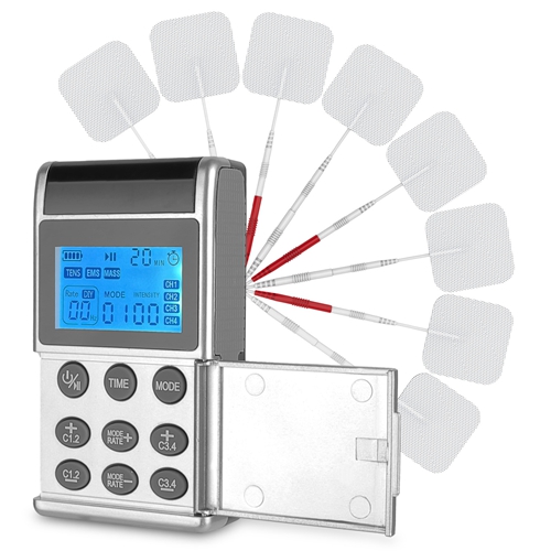 4 Channel TENS Unit Muscle Stimulator Rechargeable Digital TENS Muscle ...